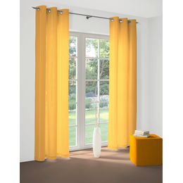 Vorhang WIRTH, B:132cm H:255cm, gelb, Jacquard, Polyester, Wohnzimmer, Gardinen, "Felsted"