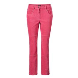 GOLDNER Damen Schlupfhose "Bequeme Samthose mit Wascheffekt", rosa, Gr. 54, Obermaterial: 98% Baumwolle CO. 2% Elasthan EL., Hosen, keine/nicht