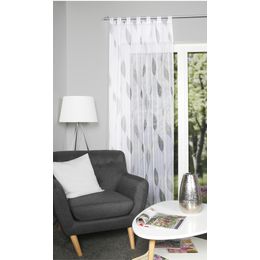 Vorhang Home Wohnideen, B:140cm H:175cm, grau, Voile, Polyester, Wohnzimmer, Gardinen, "PAOLO", Schlaufenschal PAOLO bedruckt