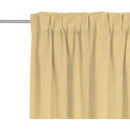 Vorhang Adam, B:142cm H:255cm, gelb, Jacquard, Baumwolle, Wohnzimmer, Gardinen, "Graphic Ventus Light", aus 100% Bio-Baumwolle