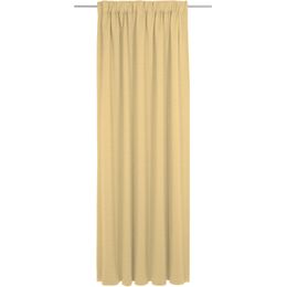 Vorhang Adam, B:142cm H:175cm, gelb, Jacquard, Baumwolle, Wohnzimmer, Gardinen, "Graphic Ventus Light", aus 100% Bio-Baumwolle