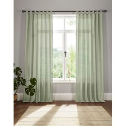 Vorhang OTTO HOME, B:142cm H:255cm, gr&uuml;n, Jacquard, Baumwolle, Polyester, Wohnzimmer, Gardinen, "Elby 1", transparent, basic, monochrom, bis 295 cm