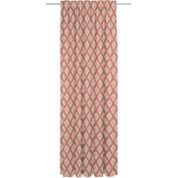 Vorhang Adam, B:142cm H:225cm, orange, Jacquard, Baumwolle, Wohnzimmer, Gardinen, "Maroccan Shiraz Light", aus 100% Bio-Baumwolle
