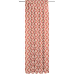 Vorhang Adam, B:142cm H:175cm, orange, Jacquard, Baumwolle, Wohnzimmer, Gardinen, "Maroccan Shiraz Light", aus 100% Bio-Baumwolle