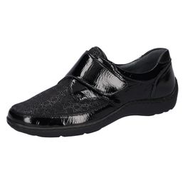 Waldläufer WALDLÄUFER Damen Klettschuh "HENNI-Soft", Gr. 7,5, schwarz, Lackleder, Nappaleder, Textil, Schuhe, Bequemschuh, Komfortschuh in Lack-Optik, Weite H =