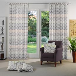 Vorhang WIRTH, B:132cm H:175cm, rosa, Jacquard, Baumwolle, Polyester, Wohnzimmer, Gardinen, "Zirbello"