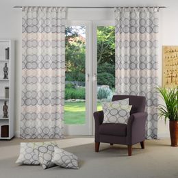 Vorhang WIRTH, B:132cm H:145cm, rosa, Jacquard, Baumwolle, Polyester, Wohnzimmer, Gardinen, "Zirbello"