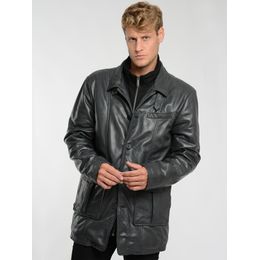 JCC Herren Lederjacke "3102236", grau, Gr. 54, Obermaterial: 100% Lammleder. Innenfutter oben: 100% Polyester. Innenfutter unten: 100% Baumwolle.