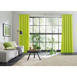 Vorhang WIRTH, B:145cm H:300cm, gr&uuml;n, Polyester, Wohnzimmer, Gardinen, "Dim out"