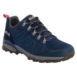 Jack Wolfskin Damen Wanderschuh "REFUGIO TEXAPORE LOW W", Gr. 41, blau, Leder, Textil, Schuhe, Wasserdicht, Trekkingschuh