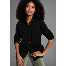Kangaroos Damen Hemdjacke, blau, Gr. 36, Web, Obermaterial: 70% Viskose, 25% Polyester, 5% Elasthan, Jacken, mit Knopfleiste