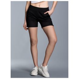 TRIGEMA Damen Bermudas "TRIGEMA Shorts mit praktischen Taschen", schwarz, Basic, Gr. L, 70% Baumwolle, 30% Polyester, Hosen