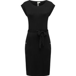Ragwear Damen Sommerkleid "Taggien", schwarz, Gr. L, Material: 95% Viskose, 5% Elasthan, Kleider, Knielanges, leichtes Midikleid