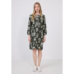 Damen Midikleid, gr&uuml;n, Gr. 38, STREET ONE STUDIO, gemustert, Stoff, 88% Viskose, 12% Polyamid, Kleider, knielang