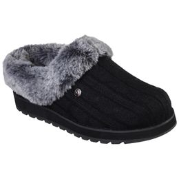 Skechers Damen Pantoffel "KEEPSAKES - ICE ANGEL", Gr. 37, schwarz, Textil, Schuhe, Hausschuh in Strick-Optik