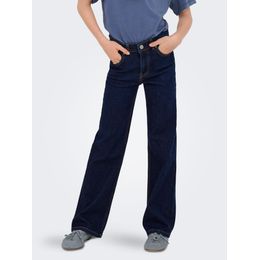 KIDS Only M&auml;dchen Relax-fit-Jeans "KOGJUICY REG WIDE LEG AZG211 DNM NOOS", blau, Gr. 122, unifarben, Denim/Jeans, Obermaterial: 99% Baumwolle, 1%