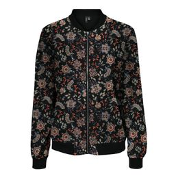 Véro Moda VERO MODA Damen Blouson "VMCOCO L/S BOMBER AOP WVN NOOS", schwarz, Gr. XS, bedruckt, Web, Obermaterial: 96% Polyester, 4% Elasthan, Jacken, mit