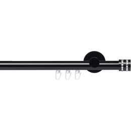 Gardinenstange Liedeco, L:120cm &Oslash;:20mm, schwarz, Eisen, Gardinenstangen, "Innenlaufgarnitur 20 mm Piano Miami", Gardinenstange Komplett