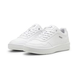 Puma Damen Sneaker "Court Classic Sneakers Damen", Gr. 38,5, weiß, Obermaterial: Synthetik; Futter: Textil; Innensohle: Textil; Laufsohle: Gummi,