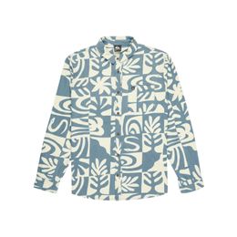 Quiksilver Herren Langarmhemd "Motherfly Printed", blau, Gr. M, 100% Baumwolle, Hemden