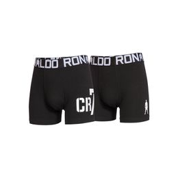 CR7 Jungen Boxershorts "Boxershort CR7 Boys Trunk 2-pack 2er Pack", Gr. 122, schwarz, Obermaterial: 95% Baumwolle CO. 5% Elasthan EL., Unterhosen