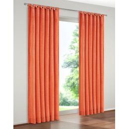 Vorhang WIRTH, B:172cm H:245cm, orange, Chenille, Polyacryl, Wohnzimmer, Gardinen, "Warnow"