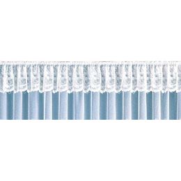 Weckbrodt-Gardinen Querbehang WECKBRODT, B:200cm H:28cm, wei&szlig;, Jacquard, Polyester, Gardinen, "Flensburg", Jacquard, strukturiert, floral, gebl&uuml;mt, gebogt, Gardine,