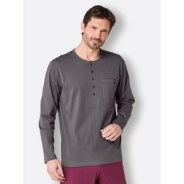 wäschepur WÄSCHEPUR Herren Schlafanzug, Gr. 48, grau, 100% Baumwolle, Homewear-Sets