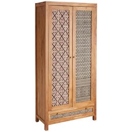 Livetastic Mehrzweckschrank, Akazie, Metall, Akazie, Holz, 3 F&auml;cher, 2 Schublade(n) Schubladen, 90x190x42 cm, stehend, Waschk&uuml;che, Mehrzweckschr&auml;nke