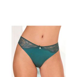 Nuance Damen Tanga "Vivianna", Gr. 32, gr&uuml;n, Microfaser, Obermaterial: 88% Polyamid, 12% Elasthan, Unterhosen, mit feinen Spitzen-Details