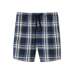 Schiesser Herren Pyjamashorts "Mix + Relax", Gr. 54, blau, Web, Obermaterial: 100% Baumwolle, Hosen, kariert, Gummizug, Bindeband
