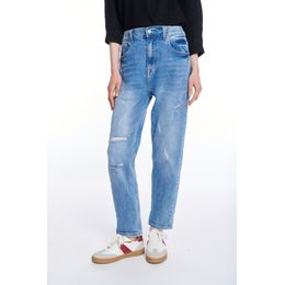 Haily's HAILY&rsquo;S Damen 5-Pocket-Jeans "LG HW C JN Mi44rell Destroy", blau, Gr. L, unifarben, Denim/Jeans, Obermaterial: 95% Baumwolle, 3% Polyester, 2%