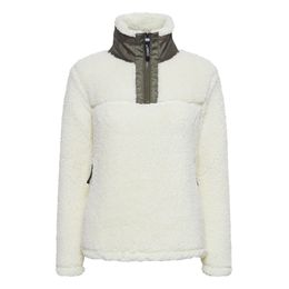 oxmo Damen Sweater "Troyer OXElina", wei&szlig;, Gr. L, Obermaterial: 100% Polyester PES., Pullover