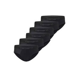 Camano Herren Slip "Slip Men comfort BCI Cotton Slips 6p in Box 6er Pack", Gr. L, schwarz, Obermaterial: 95% Baumwolle CO. 5% Elasthan EL., Unterhosen