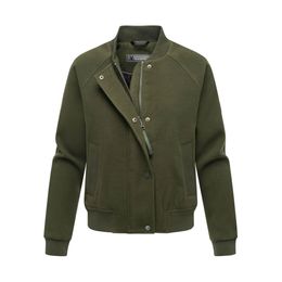 Marikoo Damen Collegejacke "Zunaa", gr&uuml;n, Gr. L, Obermaterial: 95% Polyester, 3% Viskose, 2% Elasthan, Jacken, Modische Jacke im Collegejacken-Stil