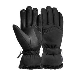 Reusch Damen Skihandschuhe "Silver Moon STORMBLOXX "schwarz, Gr. 7,5, unifarben, 90% Polyester, 10% Ziegenleder, Handschuhe, mit windichter und