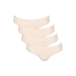 Sloggi Damen String "String Zero Microfiber Hipstring 2.0 4er Pack", Gr. S, beige, Obermaterial: 76% Polyamid PA. 24% Elasthan EL., Unterhosen