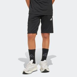Jungen Shorts "J HOT SHO", weiß, Gr. 152, adidas Sportswear, Obermaterial: 70% Polyester, 30% Baumwolle, Hosen