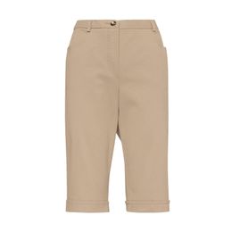 GOLDNER Damen 7/8-Hose "Kurzgr&ouml;&szlig;e Sportliche Bermuda-Jeanshose Carla", beige, Gr. 22, Obermaterial: 77% Baumwolle CO. 19% Polyester PES. 4% Elasthan