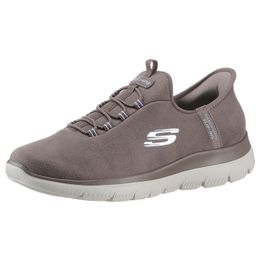 Skechers Damen Slip-On Sneaker "SUMMITS", Gr. 39, braun, Textil, meliert, Schuhe, Slipper, Freizeitschuh, Halbschuh in veganer Verarbeitung
