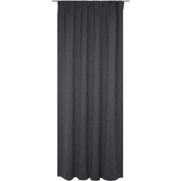 Vorhang WIRTH, B:132cm H:175cm, schwarz, Jacquard, Baumwolle, Polyester, Wohnzimmer, Gardinen, "Torbole"