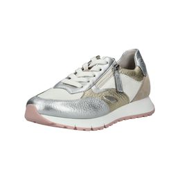 Gabor COMFORT Damen Sneaker "Gabor Comfort Sneaker Nappaleder", Gr. 40, silber, Nappaleder, Schuhe