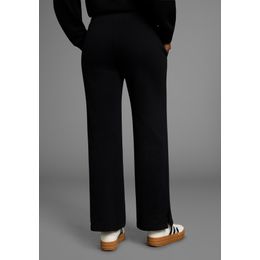 FAYN SPORTS Damen Jogginghose, schwarz, Gr. 42, aufgeraut, clean, unifarben, Sweatware, Obermaterial: 80% Baumwolle, 20% Polyester, Hosen, aus