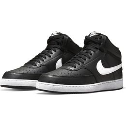 Nike Sportswear Herren Sneaker "COURT VISION MID NEXT NATURE", Gr. 47,5, schwarz-wei&szlig;, Synthetik, Schuhe, inspiriert vom Design des Nike Air Jordan