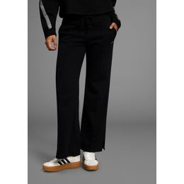 FAYN SPORTS Damen Jogginghose, schwarz, Gr. 40, aufgeraut, clean, unifarben, Sweatware, Obermaterial: 80% Baumwolle, 20% Polyester, Hosen, aus