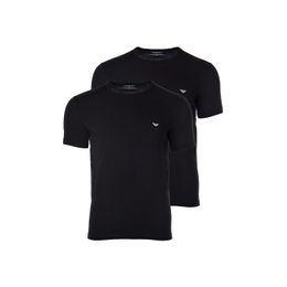 Emporio Armani Herren T-Shirt "T-Shirt 2er Pack", schwarz, Gr. XL, Obermaterial: 95% Baumwolle CO. 5% Elasthan EL., Shirts