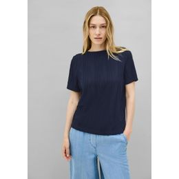 Cecil Damen T-Shirt, blau, Gr. M, unifarben, Stoff, 62% Polyester, 34% Viskose, 4% Elasthan, Shirts, aus softem Materialmix