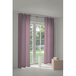 Vorhang Adam, B:145cm H:245cm, lila, Jacquard, Baumwolle (Bio-Baumwolle), Wohnzimmer, Gardinen, "Little Parrot", aus 100% Bio-Baumwolle