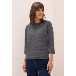Cecil Damen Langarmshirt, schwarz, Gr. XS, unifarben, Web, 71% Baumwolle, 28% Polyester, 1% Elasthan, Shirts, Feel Good Fit