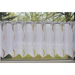 Panneaux, B:193cm H:45cm, wei&szlig;, Stickereien Plauen, Voile, Polyester, Gardinen, "Elina"